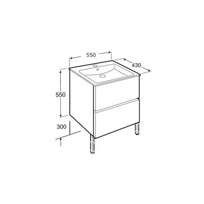 Roca Cube A85119A806 umywalka z szafką - sklep Zielonalazienka.pl