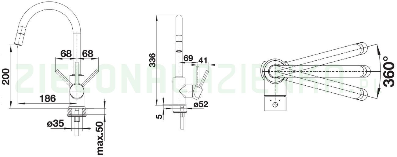 Blanco Mida-S 521454 bateria kuchenna chrom - Zielonalazienka.pl